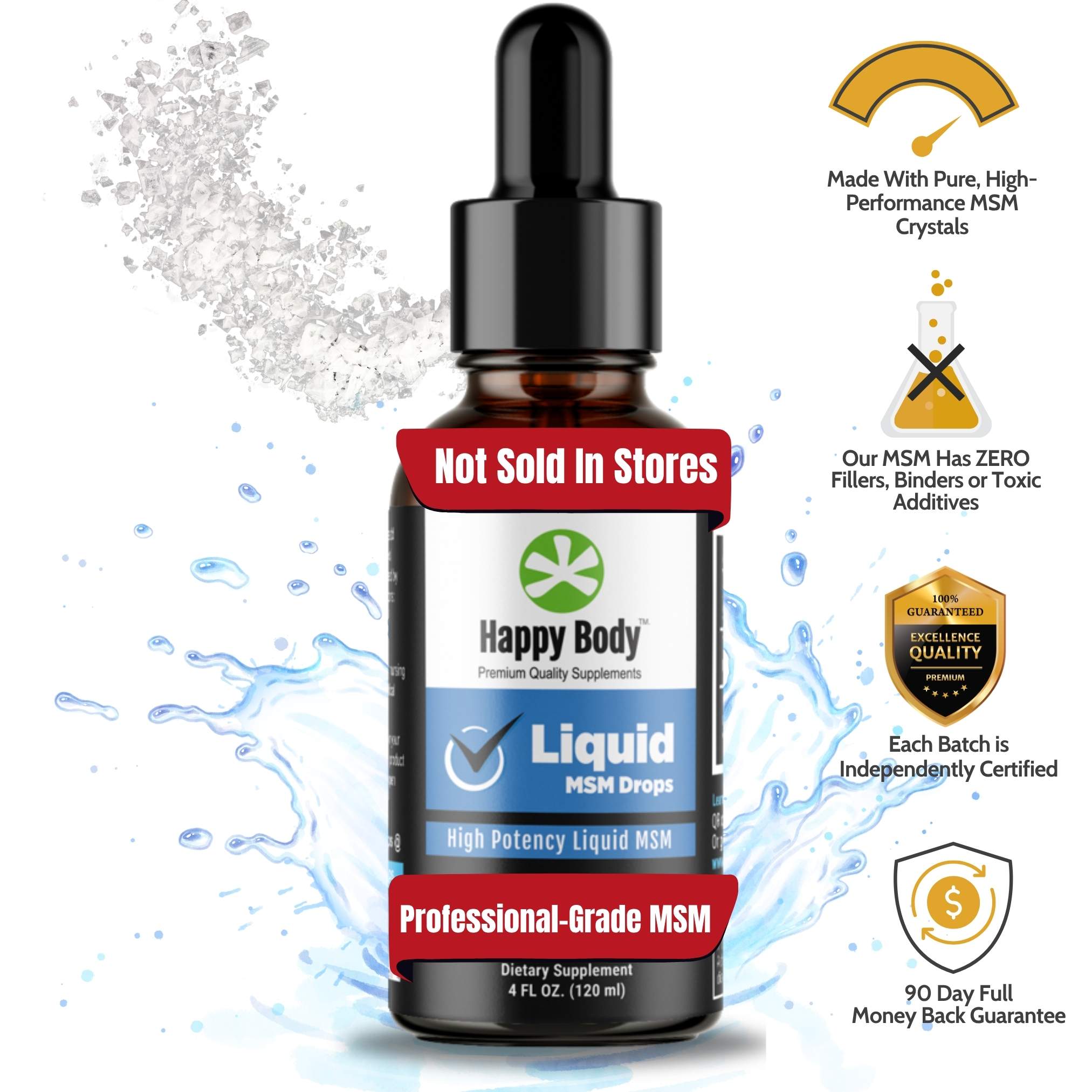 MSM Drops | 4 oz. Bottle - USA | By Happy Body®
